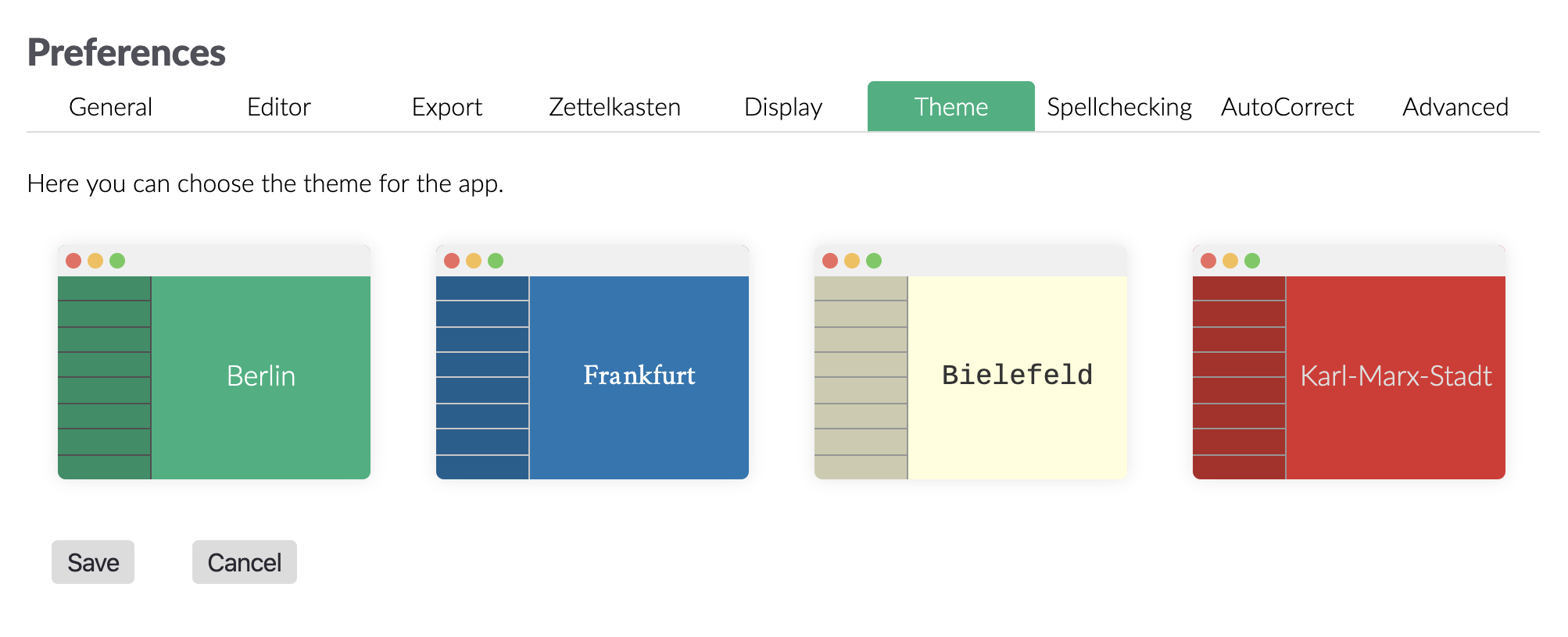 Settings - Zettlr Docs